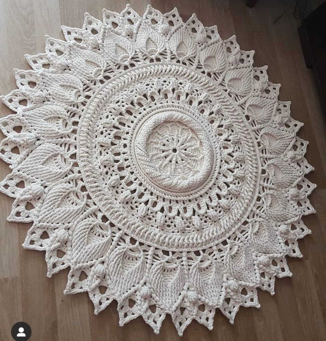 Knitted Carpet Round Crochet Crochet Knitted Carpet Knitted - Etsy