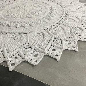 Knitted Carpet, Round Crochet, Crochet Knitted Carpet, Knitted Rug ...