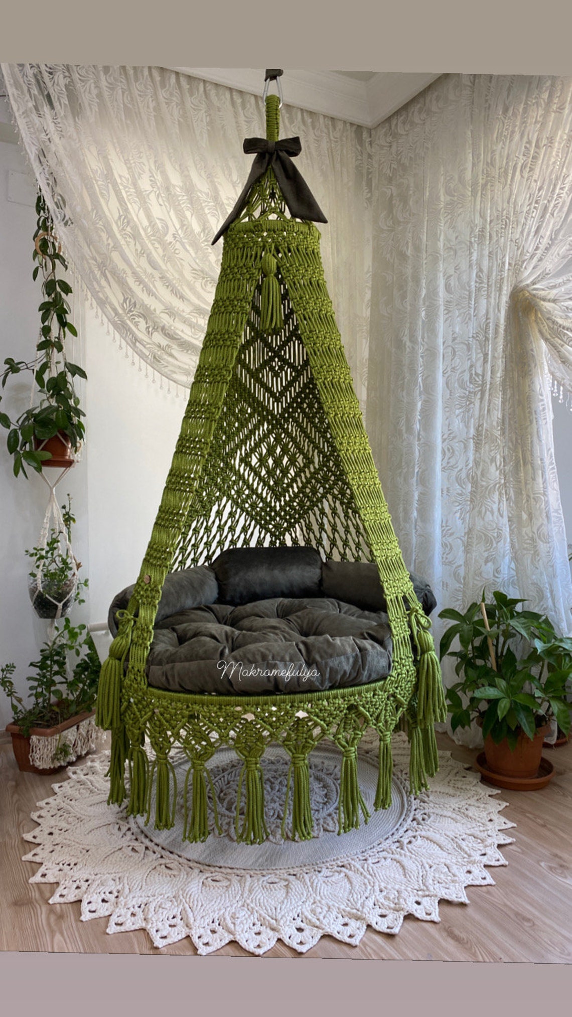 Macrame XL Swing Chair Macrame Round Swing Special Design - Etsy