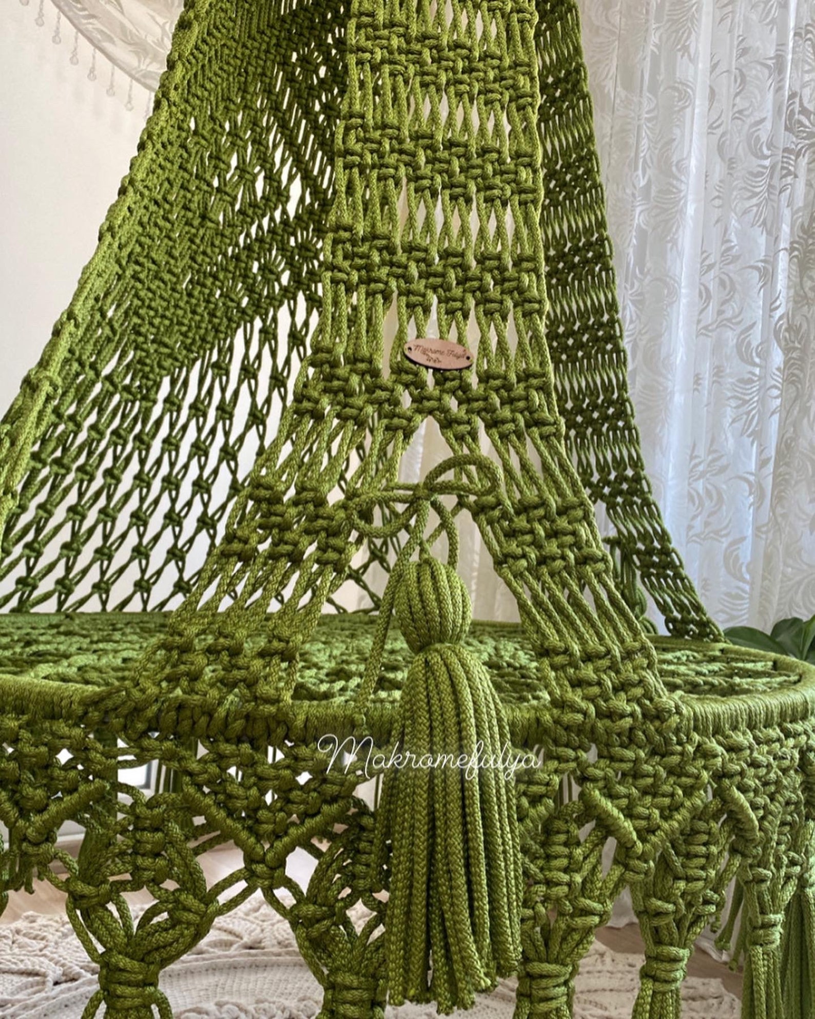 Macrame XL Swing Chair, Macrame Round Swing, Special Design Macrame ...