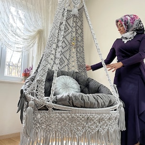 Macrame Swing, Design Swing, Gray Macrame Swing, Swing, Macrame ...