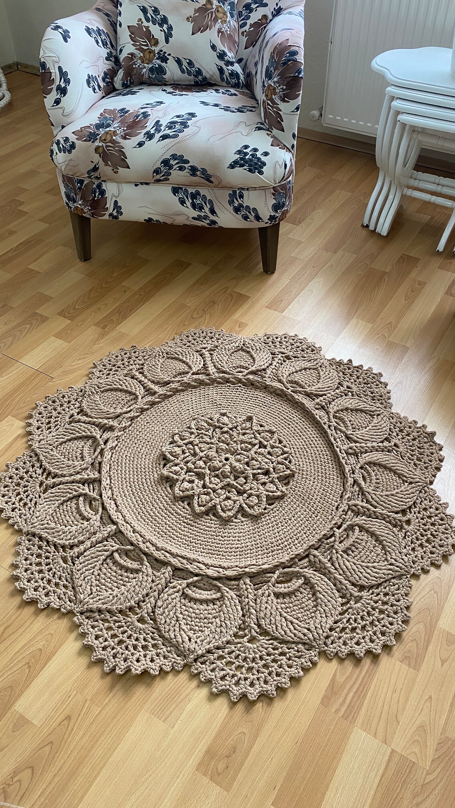 Knitted Carpet, Round Crochet, Crochet Knitted Carpet, Knitted Rug ...