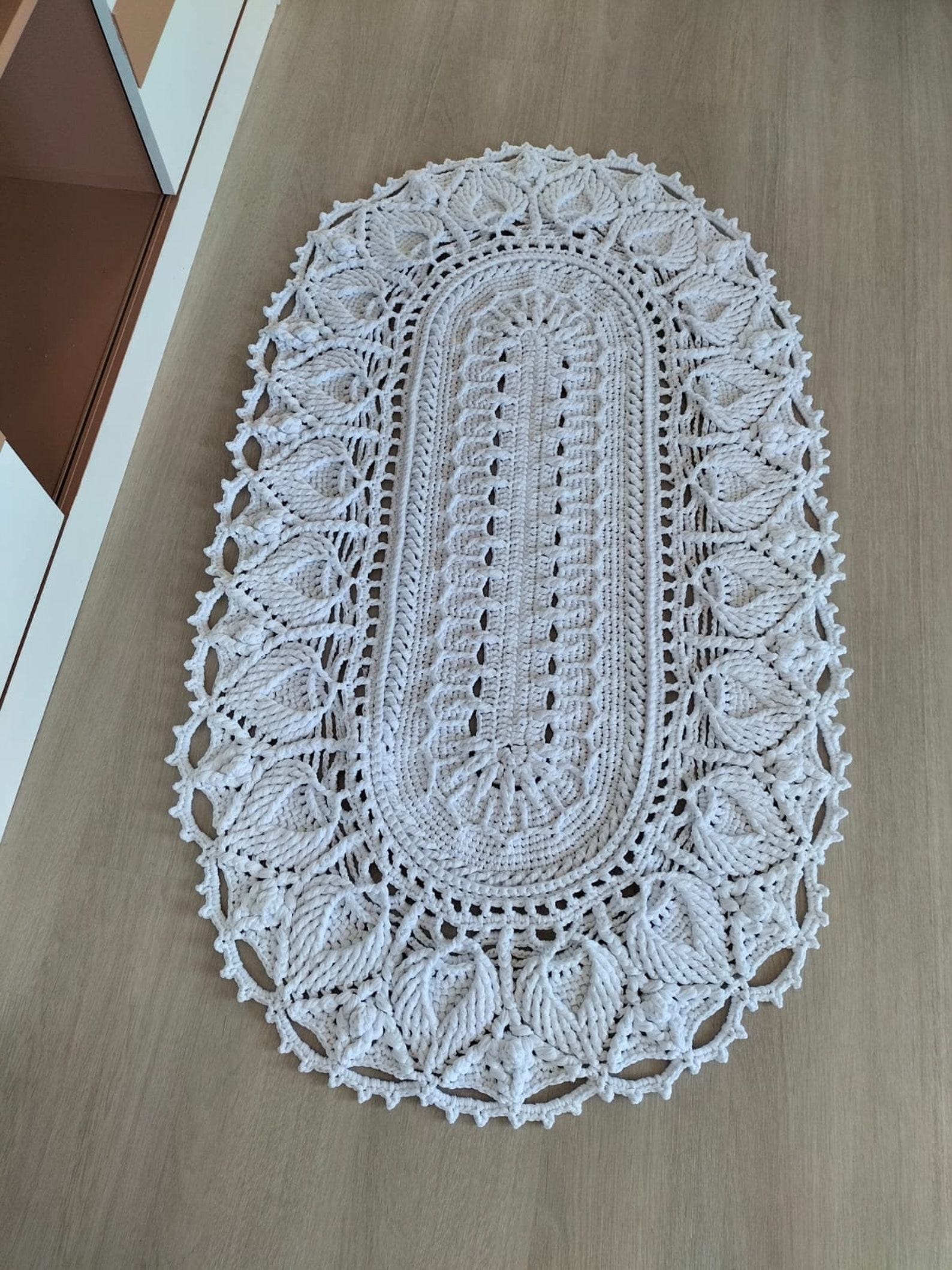 Oval Handmade Carpet Rug, Handmade Oval Crocheted Rug, Knitted Rug ...