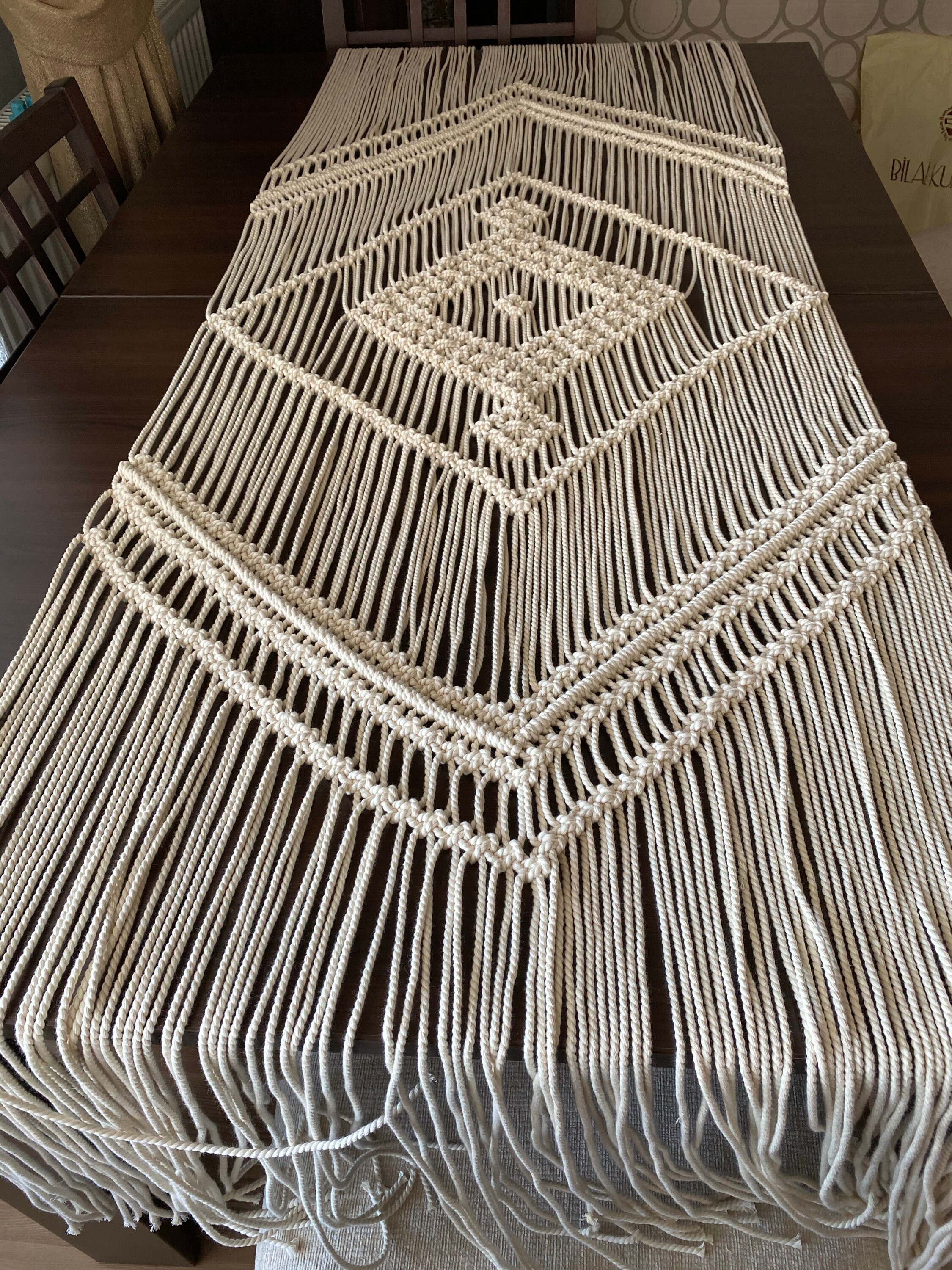 Macrame Table Runner Boho Table Decor Bohemian Decoration - Etsy