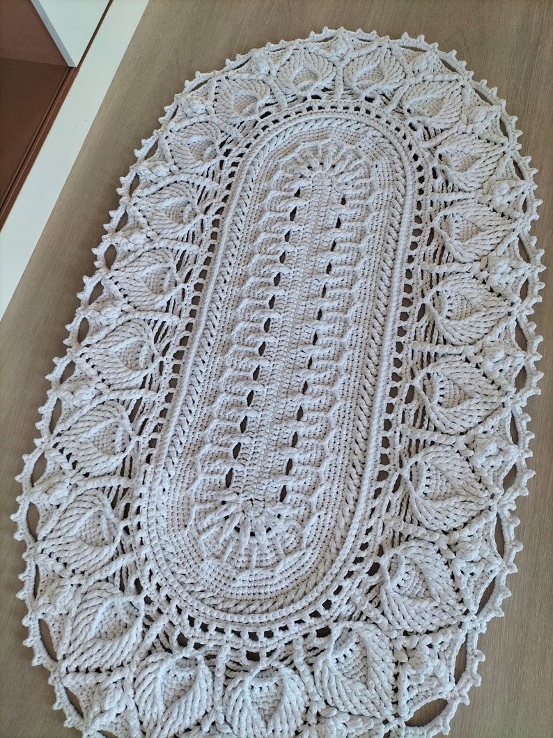 Oval Handmade Carpet Rug, Handmade Oval Crocheted Rug, Knitted Rug ...