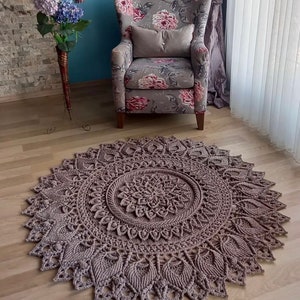 Knitted Carpet, Round Crochet, Crochet Knitted Carpet, Knitted Rug ...