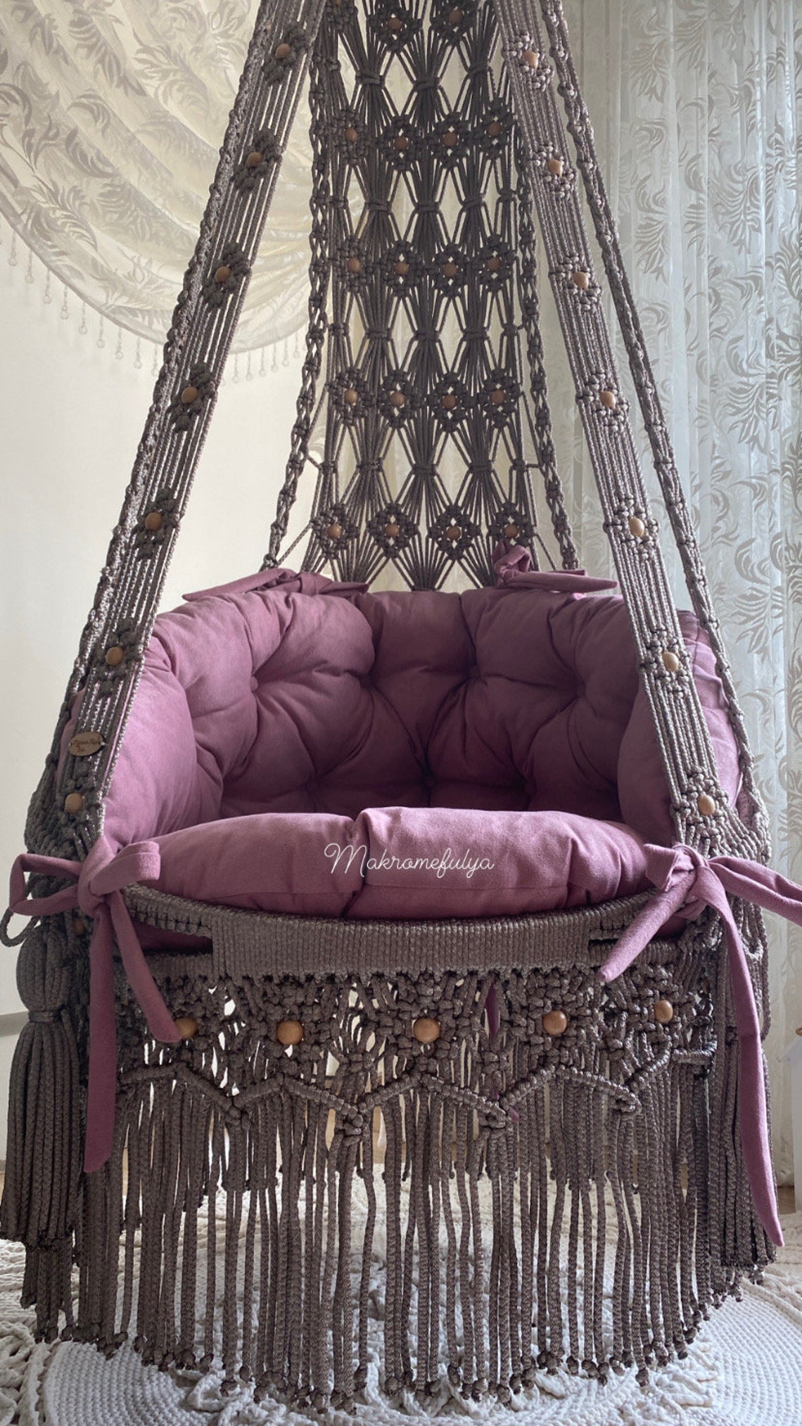 Macrame Chair Macrame Round Swing Special Design Macrame - Etsy