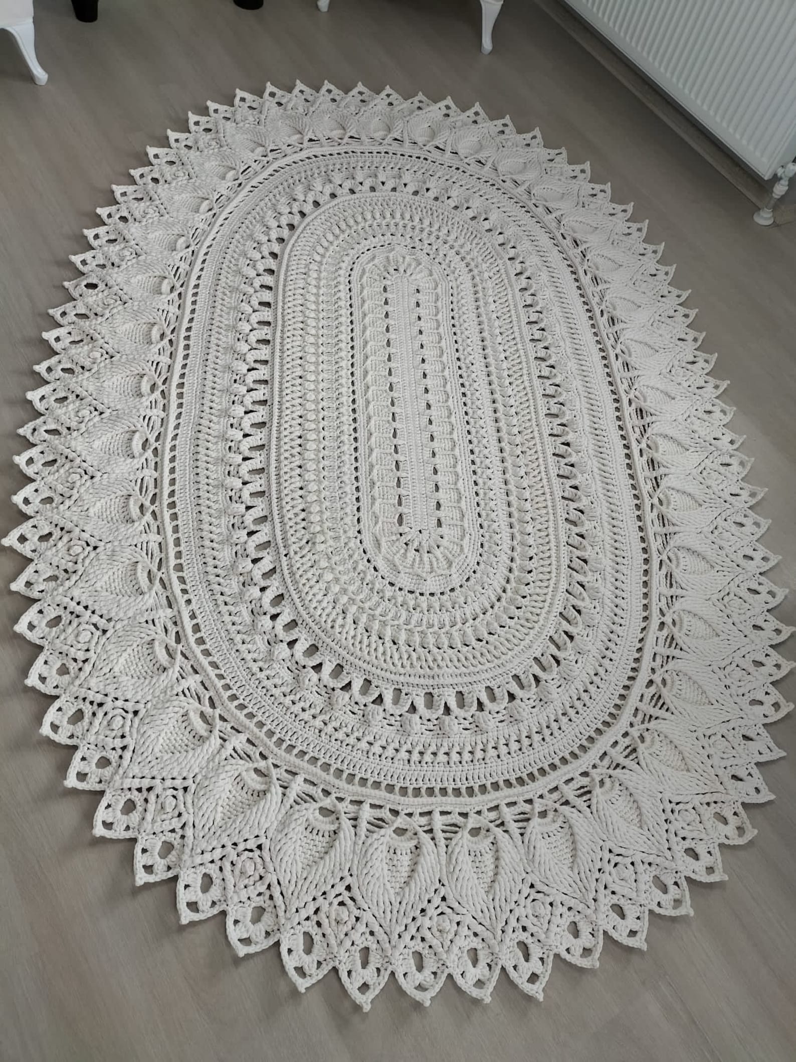 Oval Handmade Carpet Rug, Handmade Oval Crocheted Rug, Knitted Rug ...