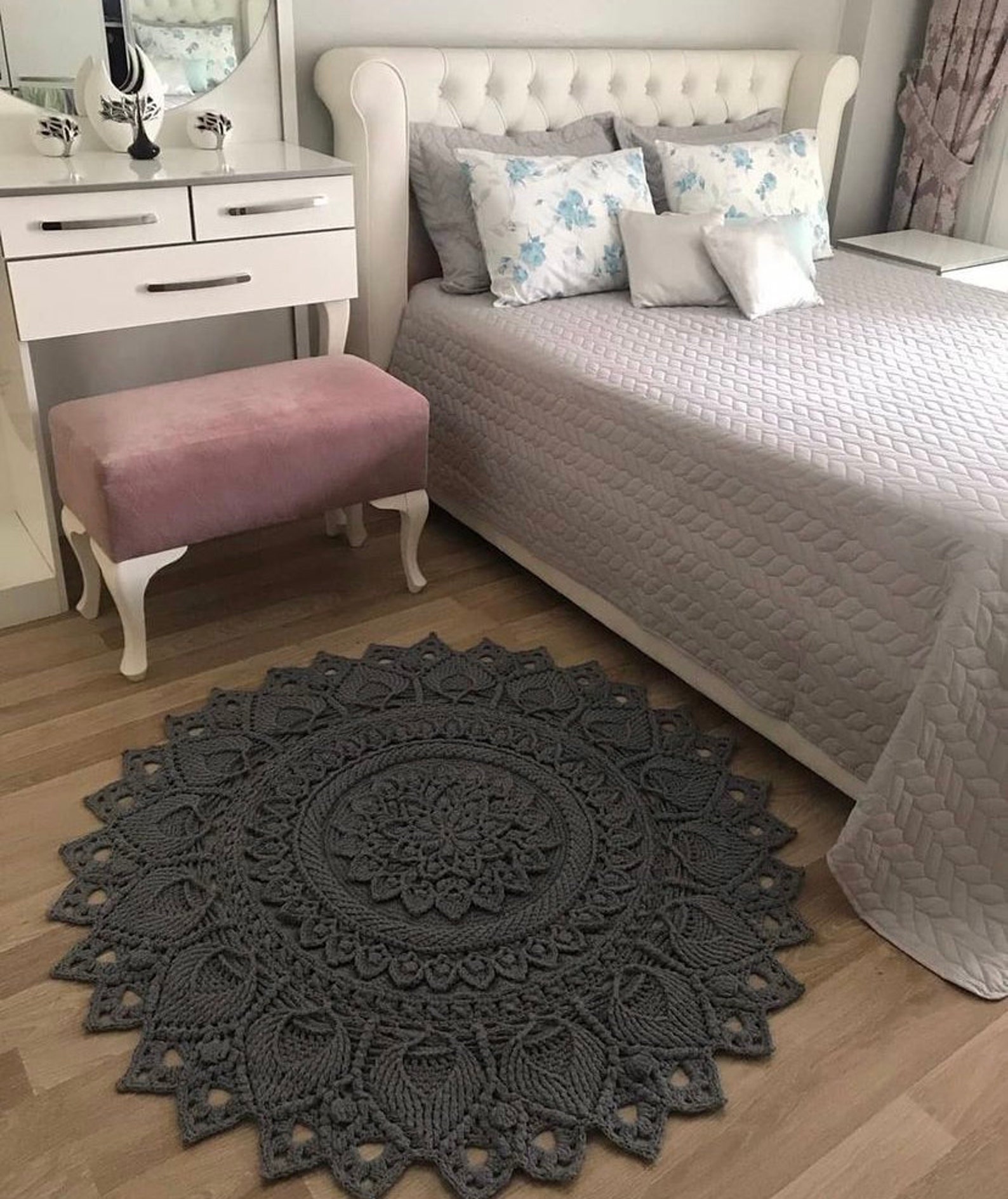 Knitted Carpet, Round Crochet, Crochet Knitted Carpet, Knitted Rug ...