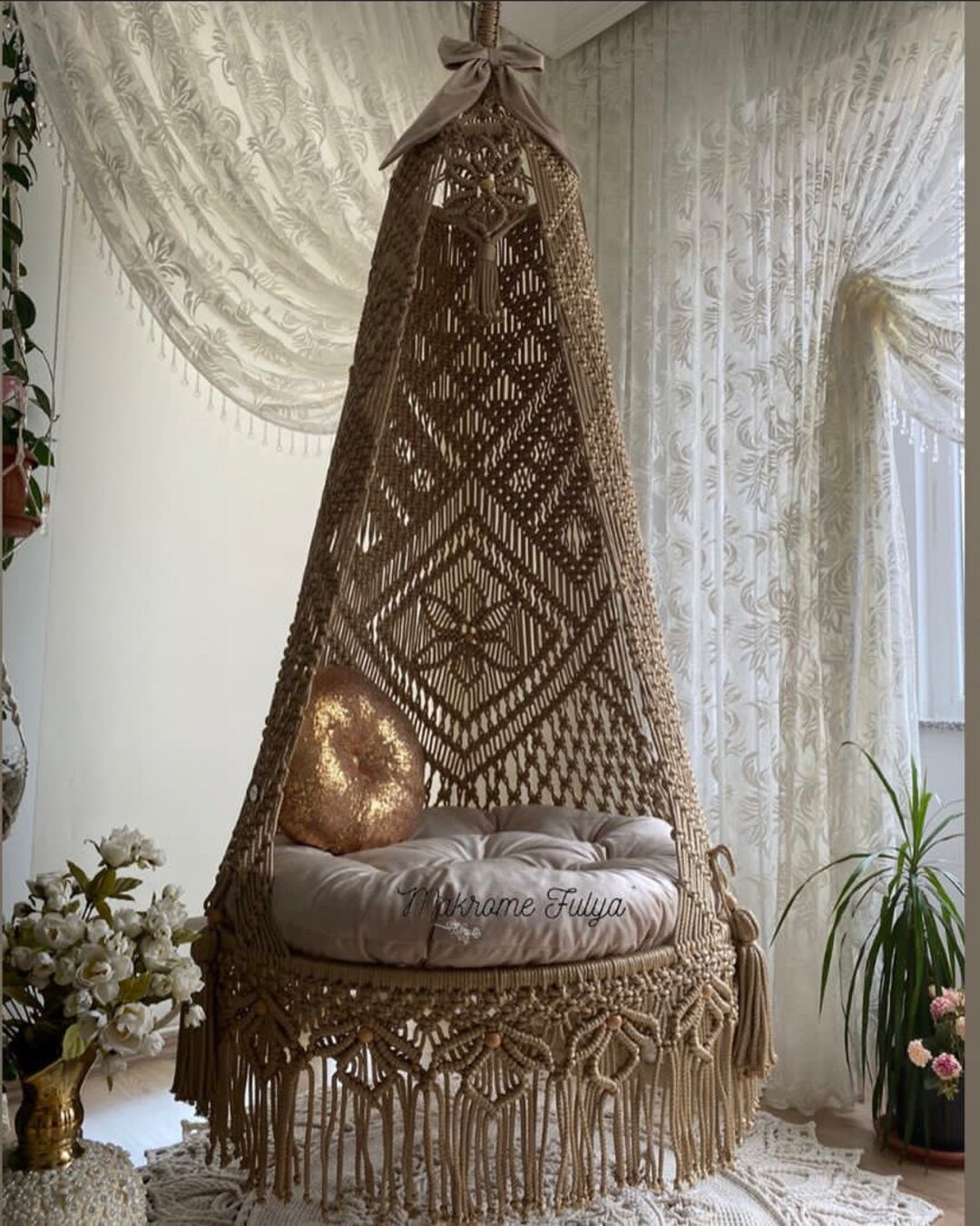 Macrame Swing Chair,macrame Swing,macrame Hanging Swing,macrame Chair ...