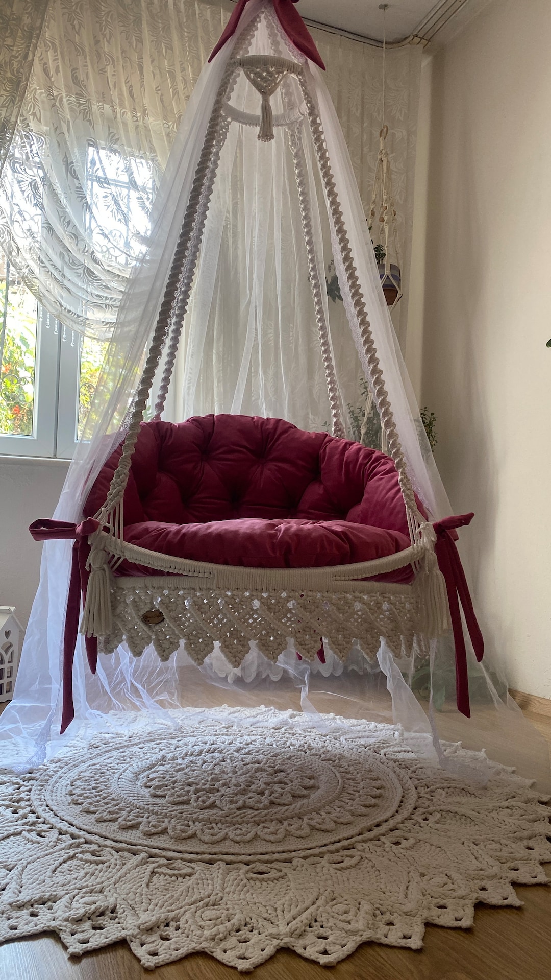 Macrame Patio Decor,outdoor Swing,design Swing,gray Swing,handmade ...