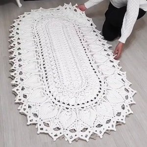 Oval Handmade Carpet Rug, Handmade Oval Crocheted Rug, Knitted Rug ...
