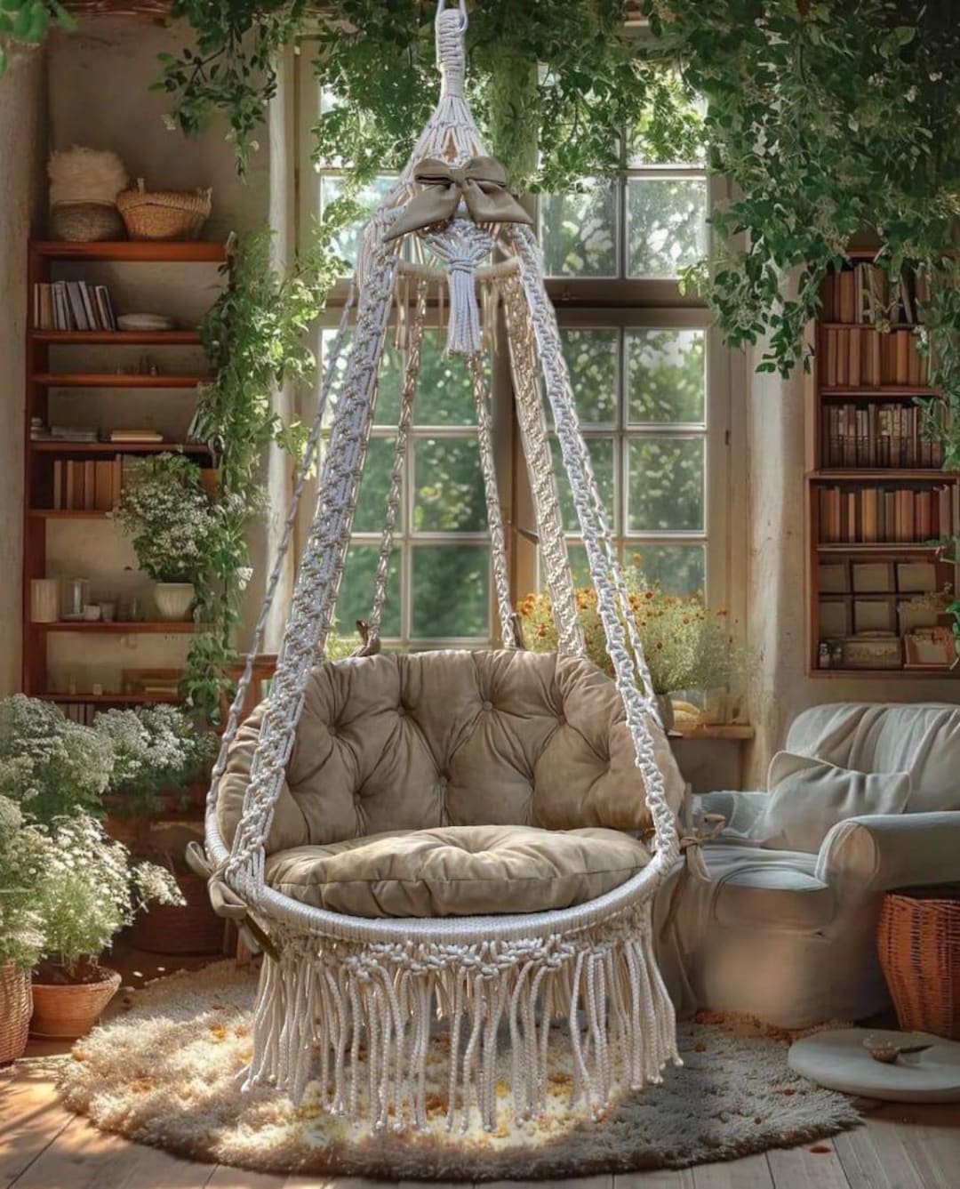 Macrame Hanging Chair,chair Swing,İndoor Hammock Chair,macrame Hammock ...