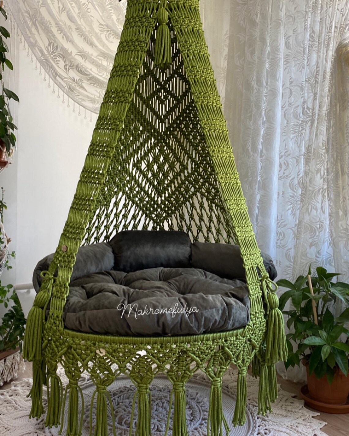 Macrame XL Swing Chair Macrame Round Swing Special Design - Etsy