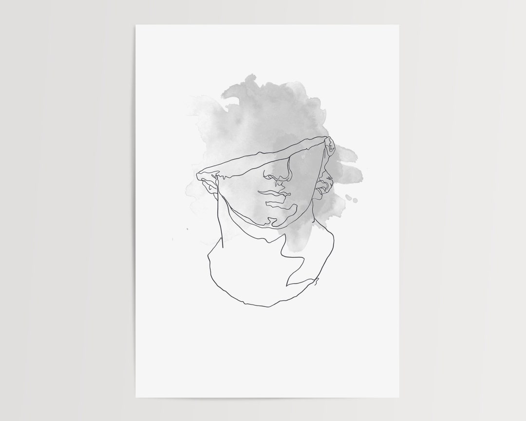 Posters Line Art David Ancient Aesthetic Wall Decoration - Etsy