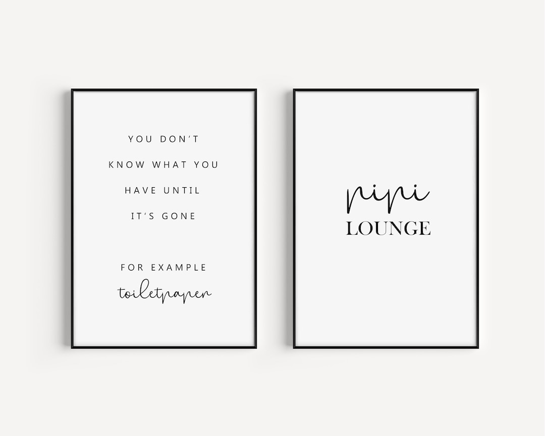 Poster Set for Guest Toilet | Wall Decor | Pipi Lounge - Etsy UK