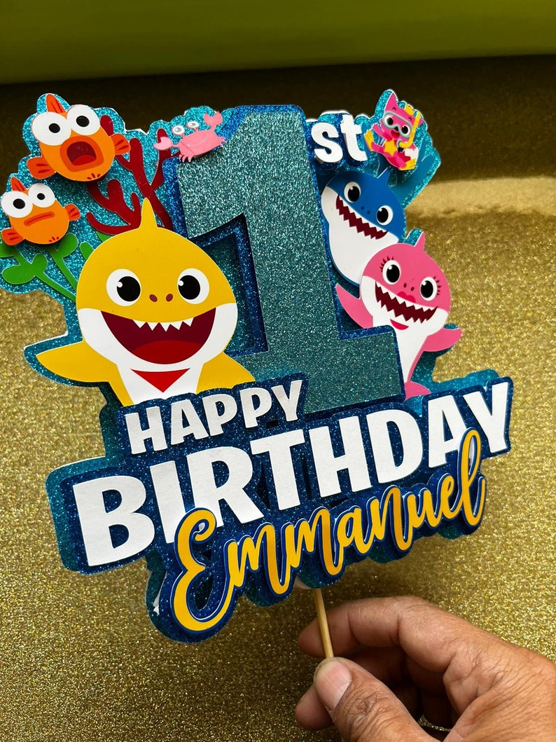 Baby Shark Cake Topper Baby Shark Birthday - Etsy