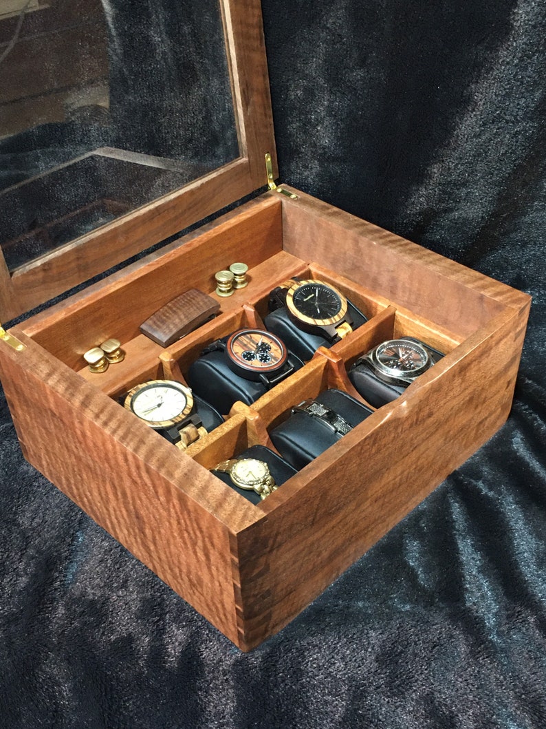 Walnut Watch Box Jewelry Box - Etsy