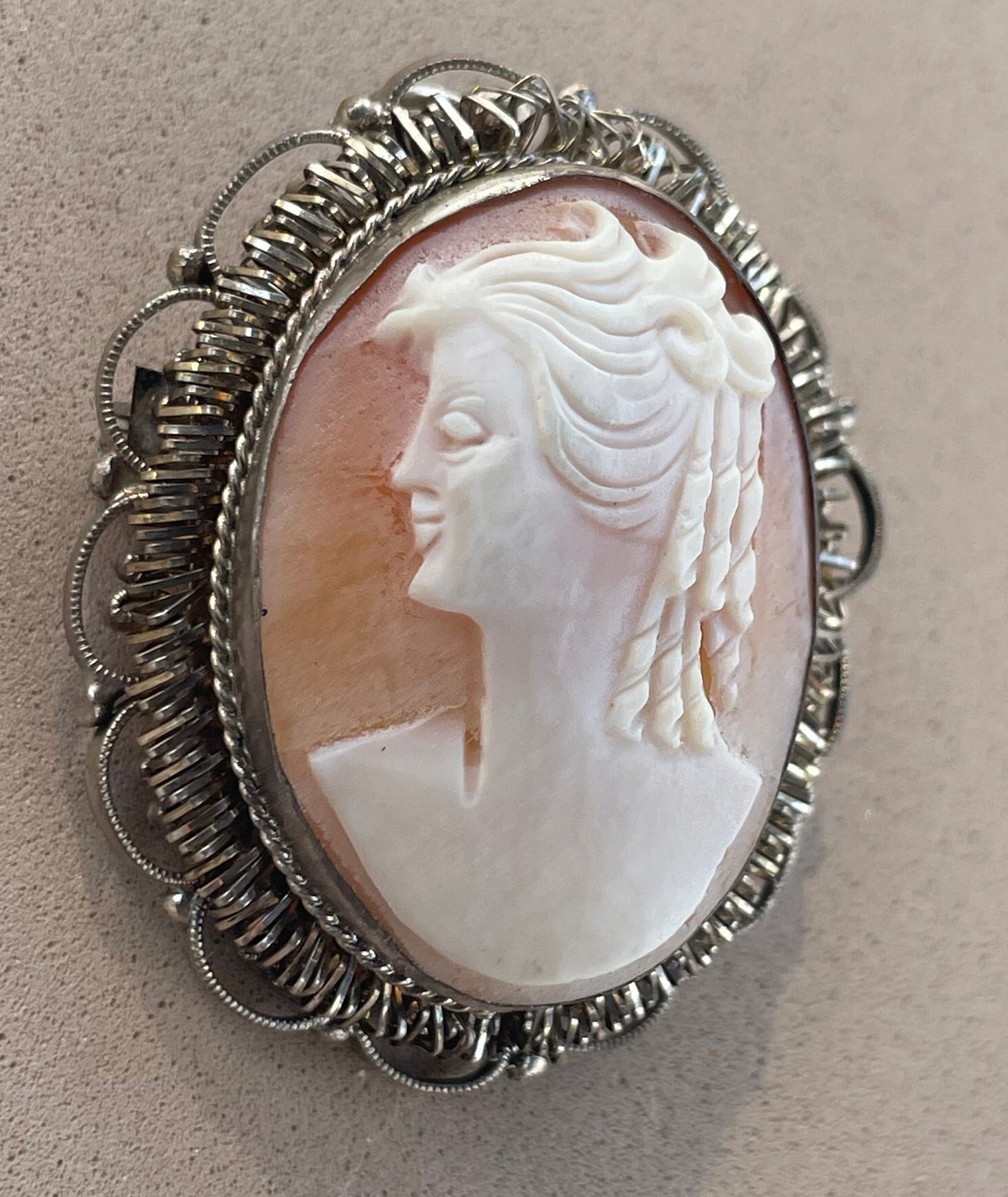Vintage Shell Cameo Brooch / Pendant - Etsy