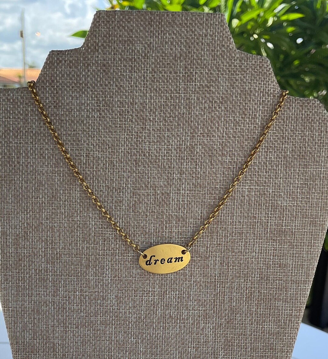 Vintage Cynthia Garrett Gold Tone Chain With (dream) Pendant - Etsy