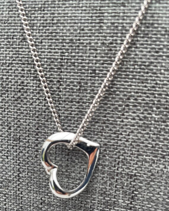 Vintage Avon Heart with tiny crystal Necklace - Gem