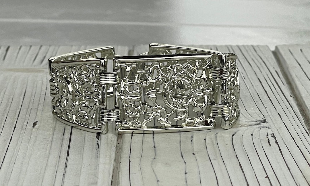 Vintage Sarah Covington Silver Tone Bracelet - Etsy