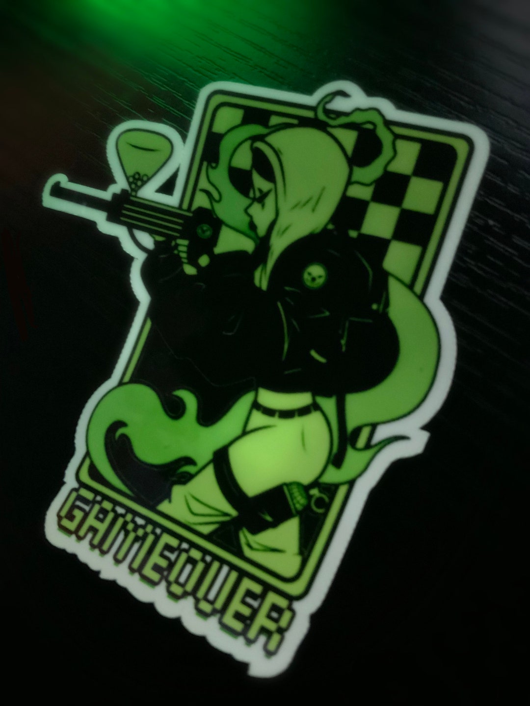 Green Waterproof Vinyl Sticker | Game Over , Water Bottle Stickers ...