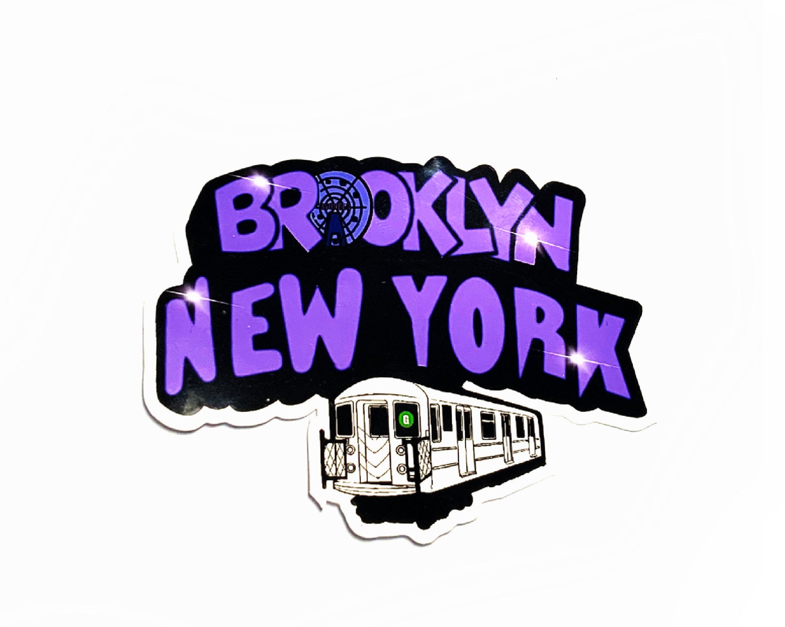 Vinyl Sticker Brooklyn New York Purple | Waterproof New York NYC ...