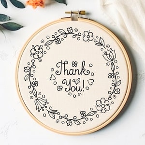 Thank You Embroidered Gift Idea - Unique Thank You Card - Thank You ...