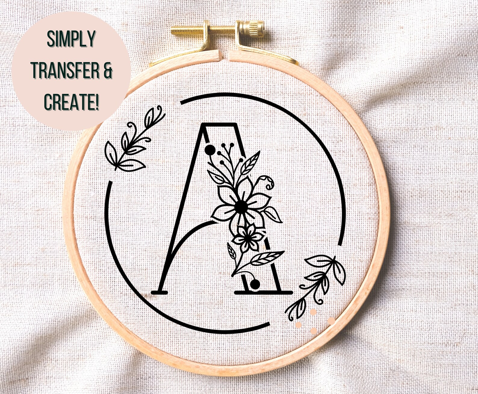 Letter A Hand Embroidery Monogram - Letter A Hand Embroidery Letter ...