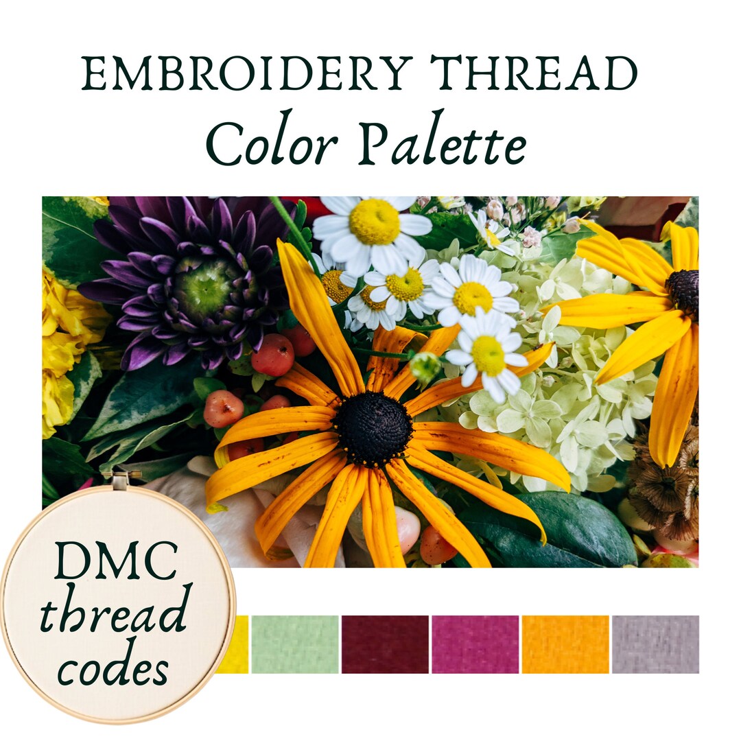 DMC Thread Codes Color Palette Embroidery Colour Guide Vibrant Mood ...