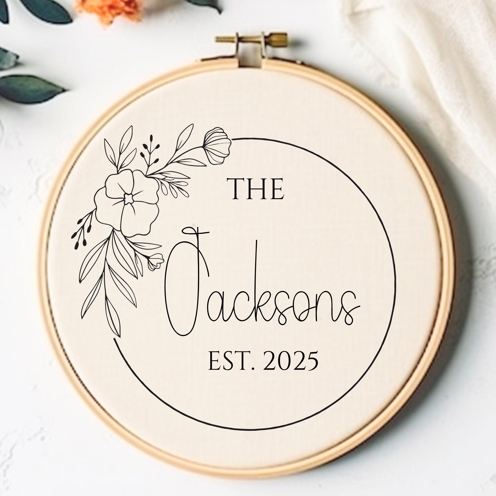 Custom Wedding Names Hand Embroidery Pattern Personalized Wedding ...