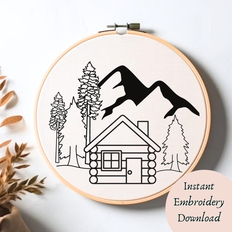 Cabin Embroidery - Etsy