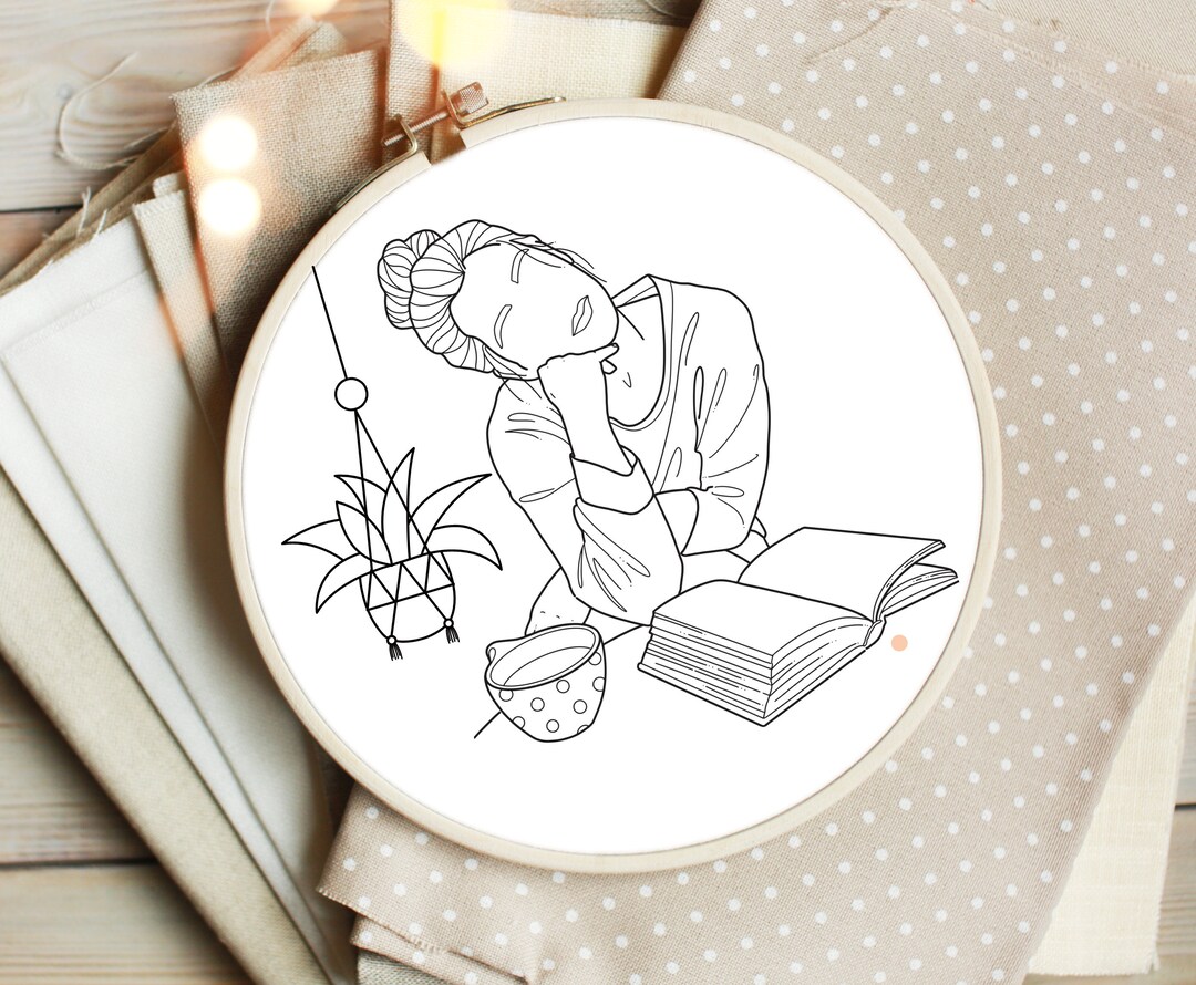 Boho Hand Embroidery Pattern - Coffee Shop Embroidery Design - Boho ...