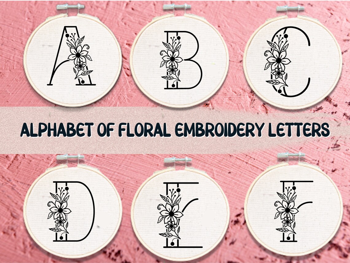 Elegant Floral Hand Embroidery Letter Patterns Full Alphabet - Etsy