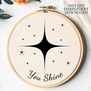 You Shine Hand Embroidery PDF Printable Starry Sky Hand Embroidery ...