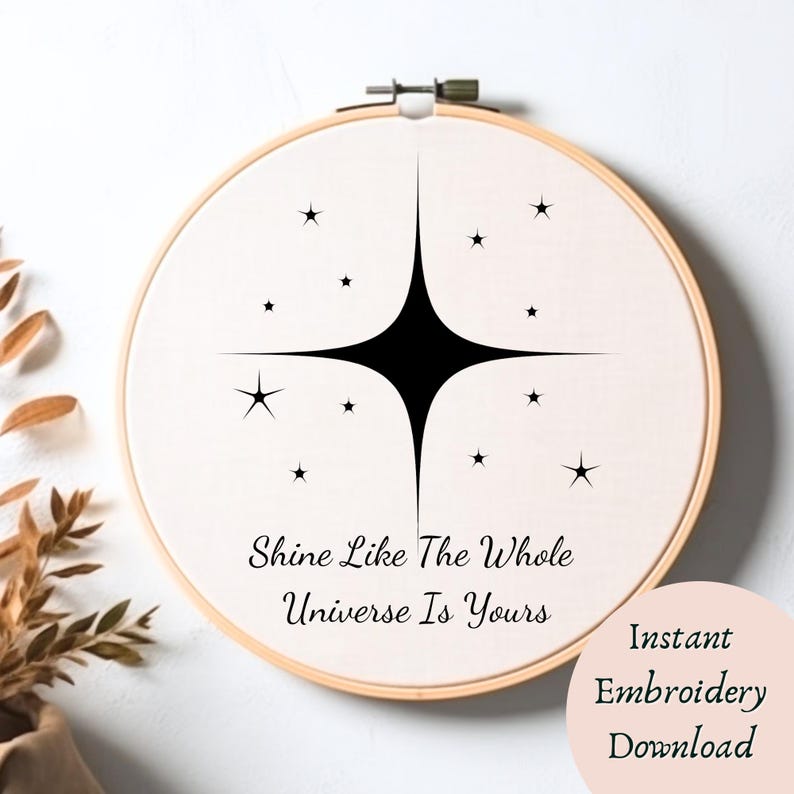 Shine Like the Whole Universe Hand Embroidery PDF Printable Starry Sky ...