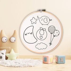 Nursery Hand Embroidery Pattern Printable Embroidery PDF for Baby ...