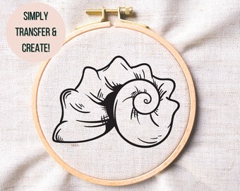 Hand Embroidery Shell Design - Etsy