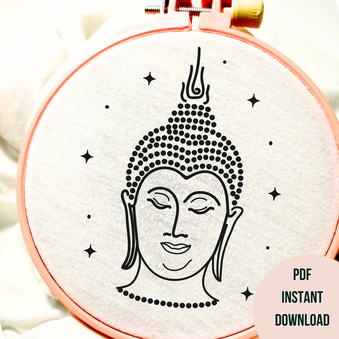 Indian Buddha Hand Embroidery Pattern Buddha Head Embroidery PDF ...