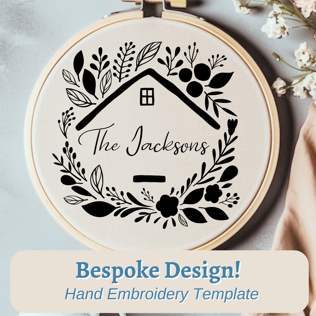 Custom Family Name Hand Embroidery Pattern Personalized Family ...