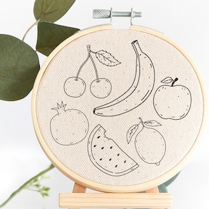 Fruits Hand Embroidery Pattern - Modern Fruits Hand Embroidery PDF ...