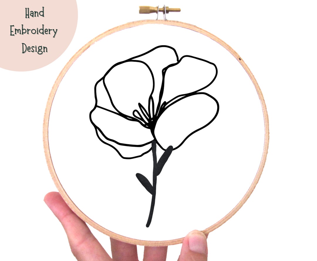 Simple Flower Hand Embroidery Pattern Easy Flower Hand Embroidery PDF ...