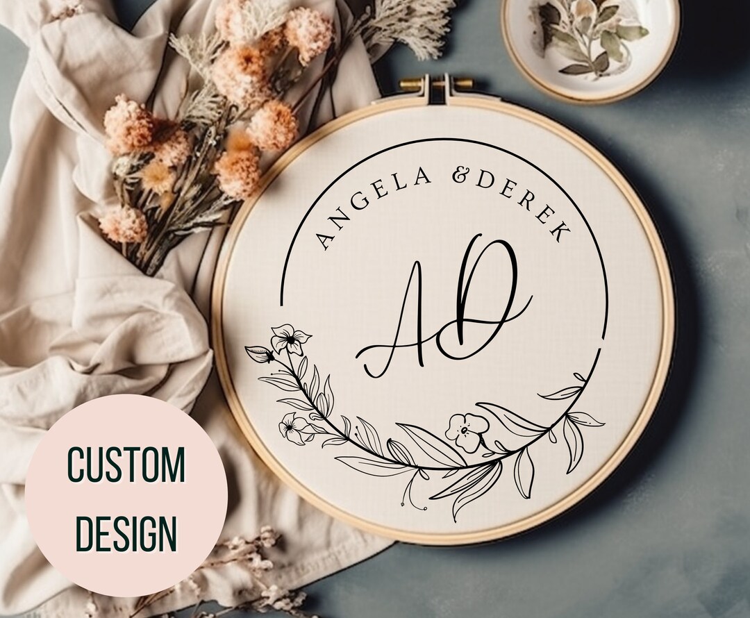 Custom Wedding Names Hand Embroidery Pattern Personalized - Etsy
