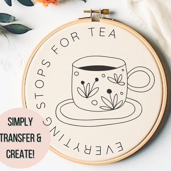 Tea Embroidery - Etsy UK