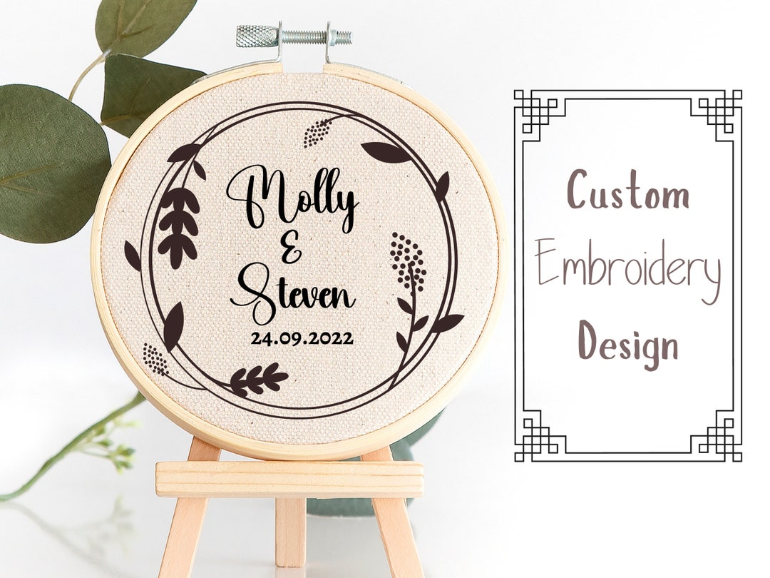 Custom Wedding Names Hand Embroidery Pattern Personalized - Etsy