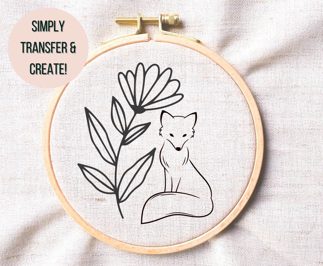 Fox Hand Embroidery PDF - Fox Hand Embroidery Pattern Printable - Fox ...
