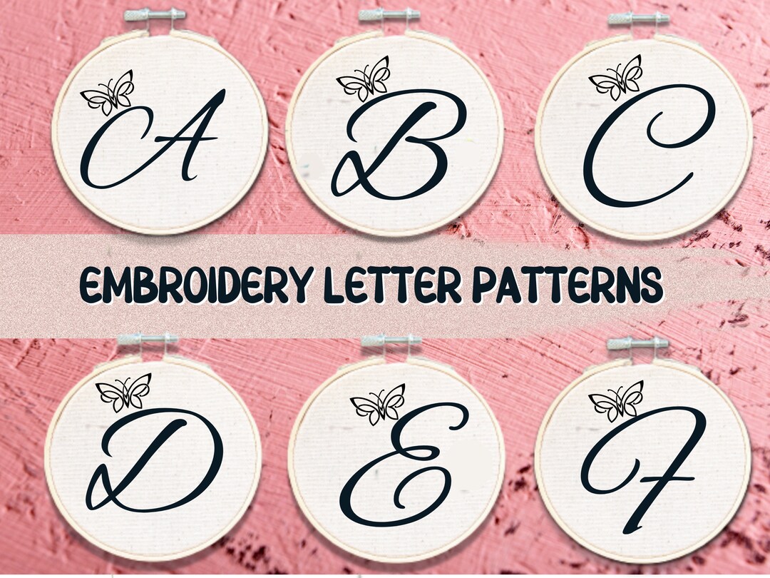Butterfly Hand Embroidery Letter Patterns Full Alphabet of Hand ...
