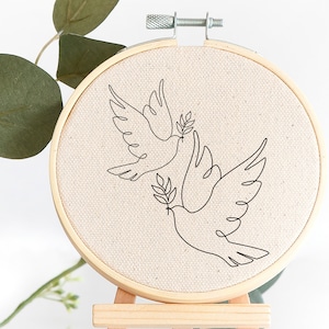 Peace Doves Hand Embroidery Pattern - Doves Embroidery PDF- Birds ...