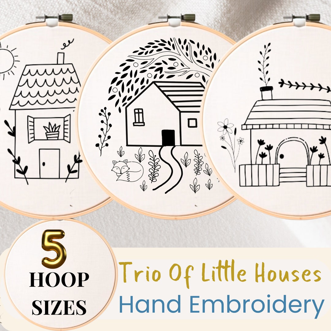 Tiny Houses Hand Embroidery Pattern Bundle Cottage Themed Embroidery ...